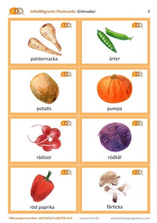 I4M flashcards: vegetables (in swedish) | PDF | Cooking | Food & Drink