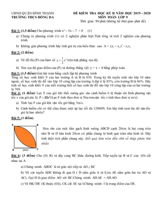 Đề Thi HK2 Toán 9 - THCS Đống Đa | PDF