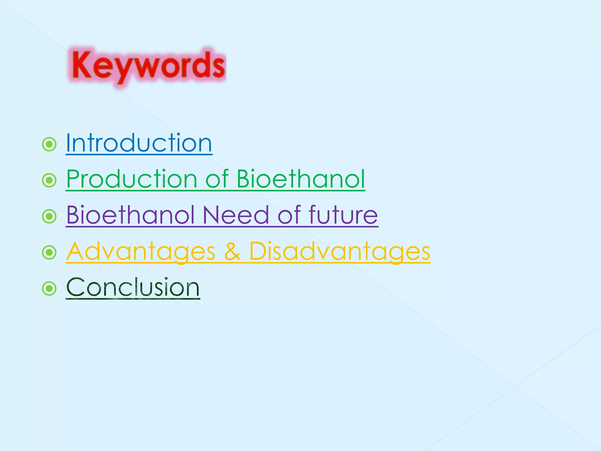 bioethanol production | PPTX