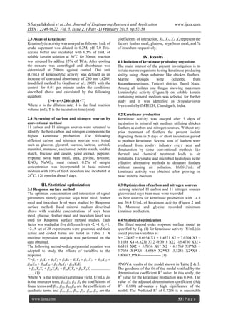 Statistical Optimization of Keratinase Production from Marine Fungus | PDF
