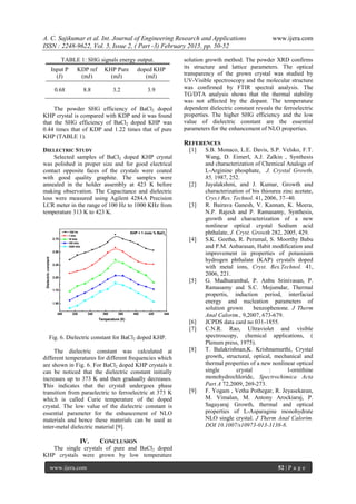 Growth and Characterization of Barium doped Potassium Hydrogen ...