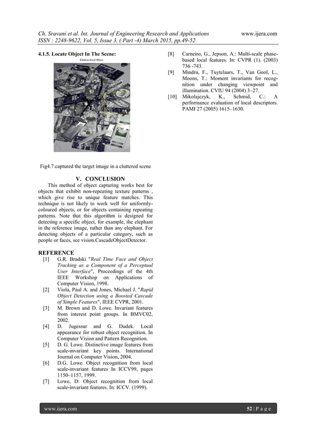 Object Capturing In A Cluttered Scene By Using Point Feature Matching | PDF