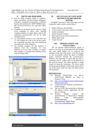 Speed Synchronization of Multiple Bldcmotors In Textile &Paper Mills Using Micro Controller | PDF