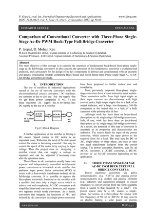 Comparison of Conventional Converter with Three-Phase Single- Stage Ac-Dc PWM Buck-Type Full ...