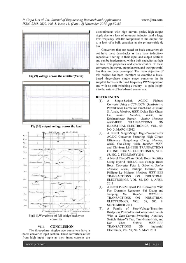 Comparison of Conventional Converter with Three-Phase Single- Stage Ac-Dc PWM Buck-Type Full ...