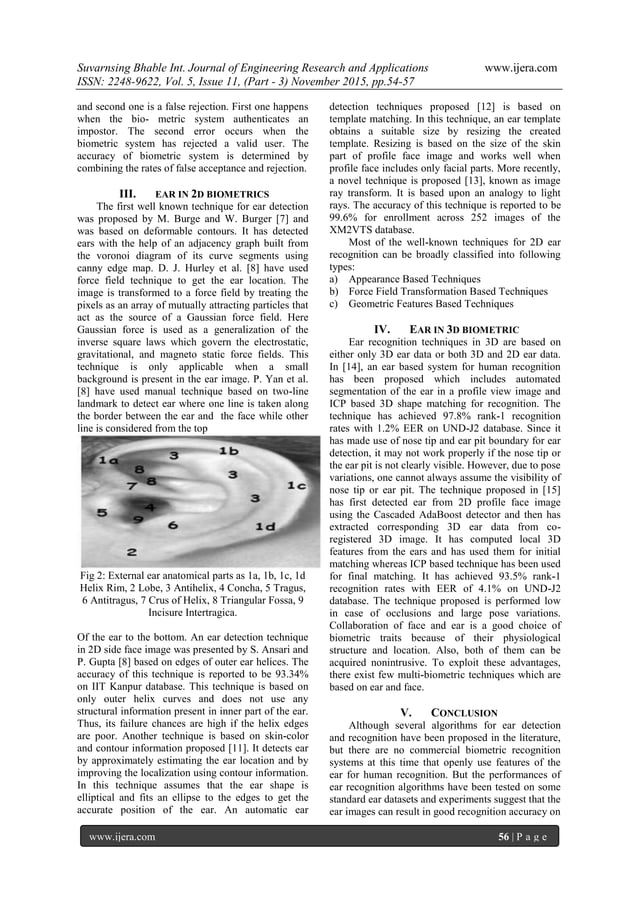 A Survey on Human Ear Recognition | PDF