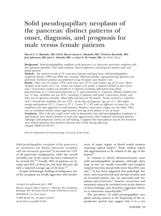 Solid pseudopapillary neoplasm of the pancreas | PDF