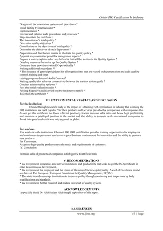Obtain ISO Certification In Industry | PDF