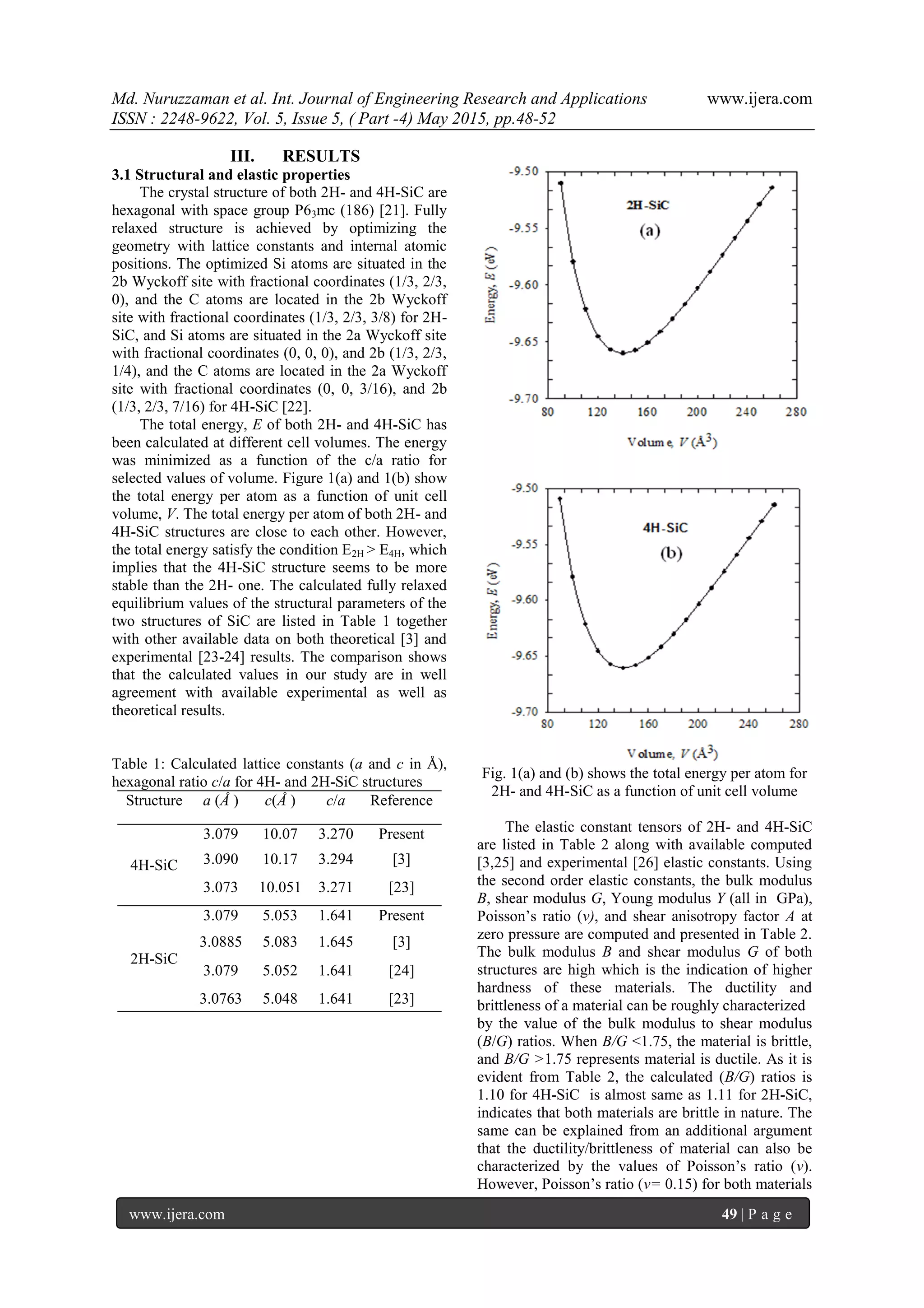 Structural, elastic and electronic properties of 2H- and 4H-SiC | PDF