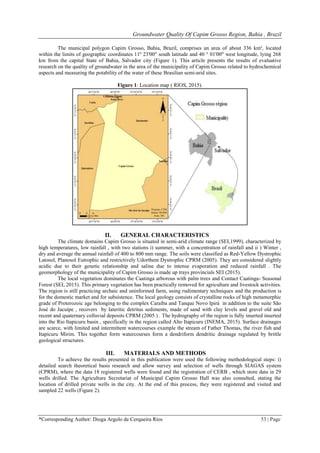 Groundwater Quality of Capim Grosso Region, Bahia , Brazil | PDF