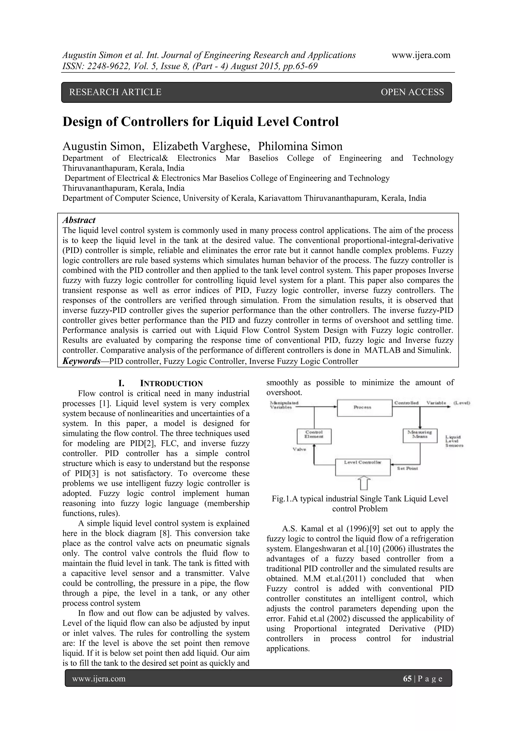 Design of Controllers for Liquid Level Control | PDF