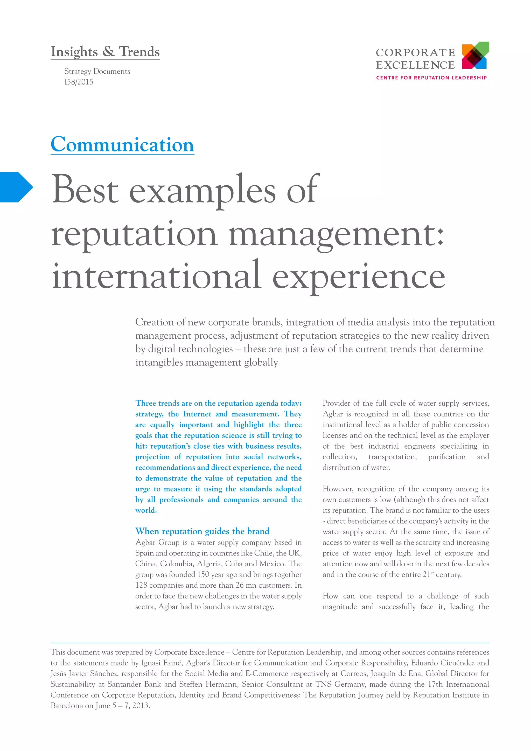 Best examples of reputation management: international experience | PDF