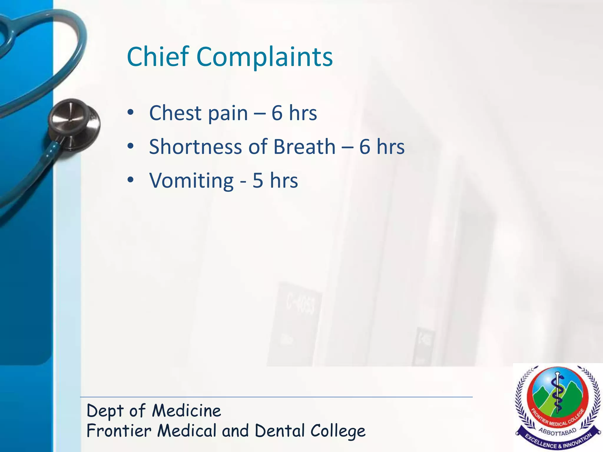 Myocardial Infarction - Case Presentation and an Overview | PPTX