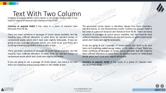 Two column text
