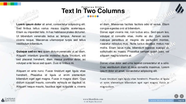 Two column text
