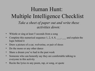 I5 multiple intelligences | PPT