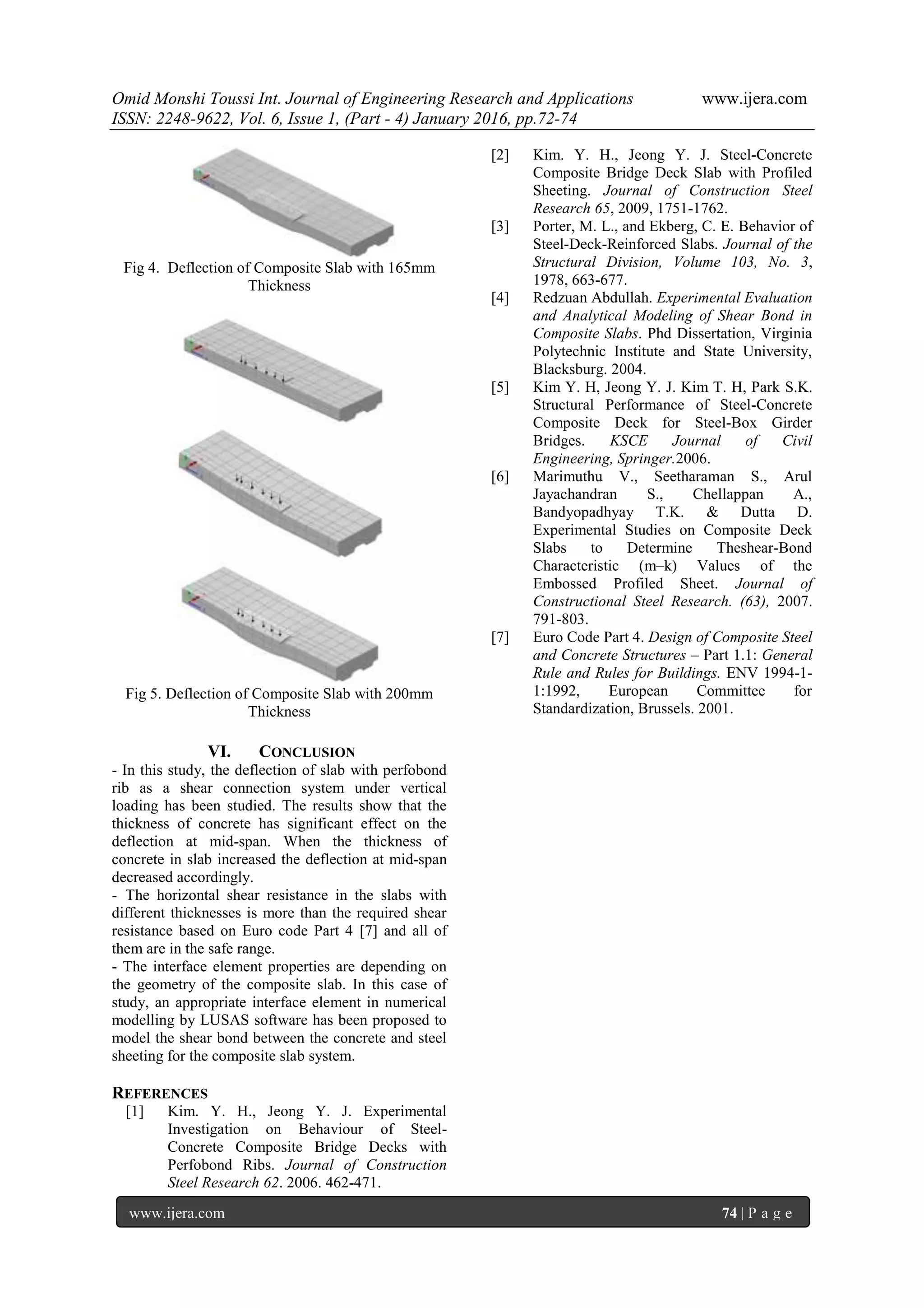 Finite Element Analysis Of Composite Deck Slab Using Perfobond Rib As Shear Connection System