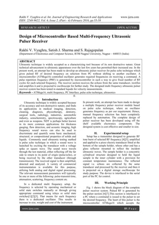 Design of Microcontroller Based Multi-Frequency Ultrasonic Pulser Receiver | PDF