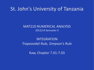 MAT210/Integration/Basic 2013-14 | PPT
