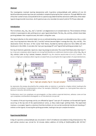 Fac/Mer Isomerism in Fe(II) Complexes | PDF