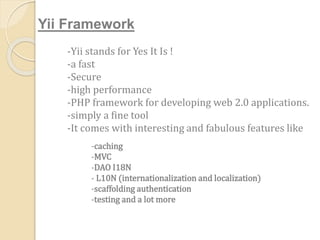 Yii Development | PPTX