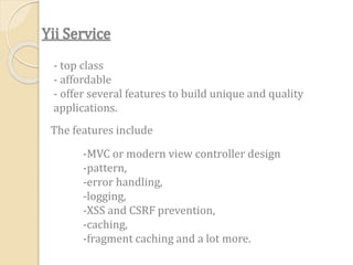 Yii Development | PPTX