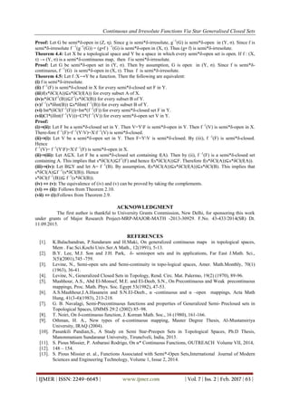 Continuous And Irresolute Functions Via Star Generalised Closed Sets | PDF