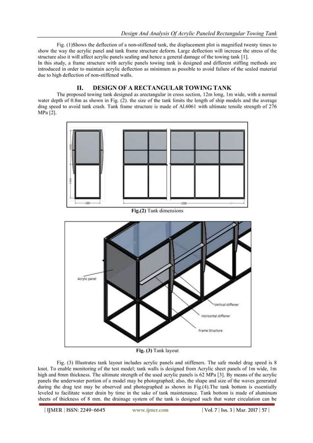 Design and Analysis of Acrylic Paneled Rectangular Towing Tank | PDF ...