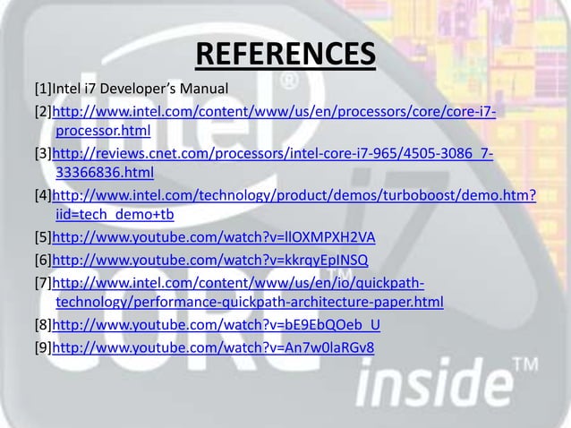 Intel i7 Technologies | PPT