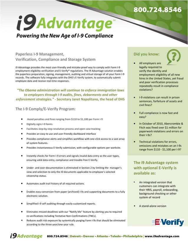 I-9 Compliance and E-Verify | DOC | Business | Business and Finance