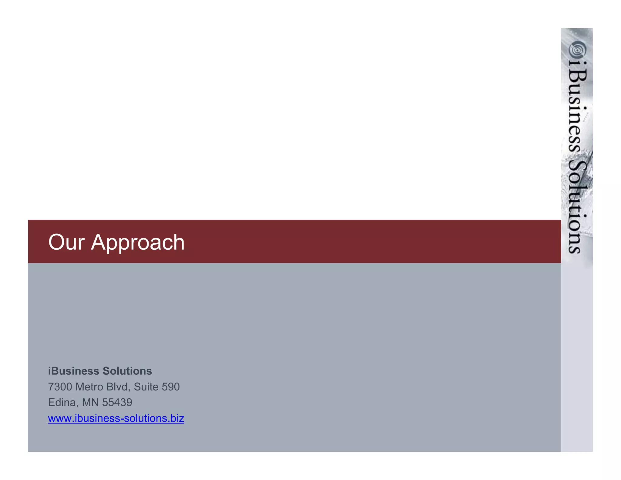 Our Approach -- iBusiness Solutions | PDF