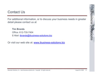 Our Company Overview -- iBusiness Solutions | PDF