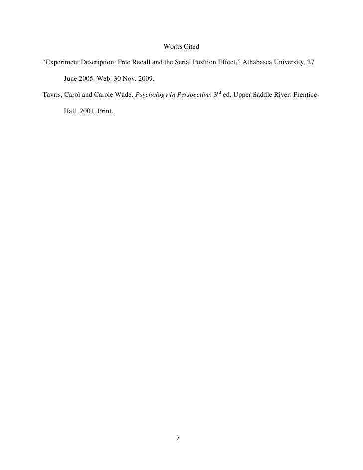 Glanzer and cunitz 1966 serial position effect hypothesis - colorslasopa