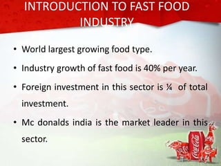 Fast Food Industry- Industry Analysis | PPTX