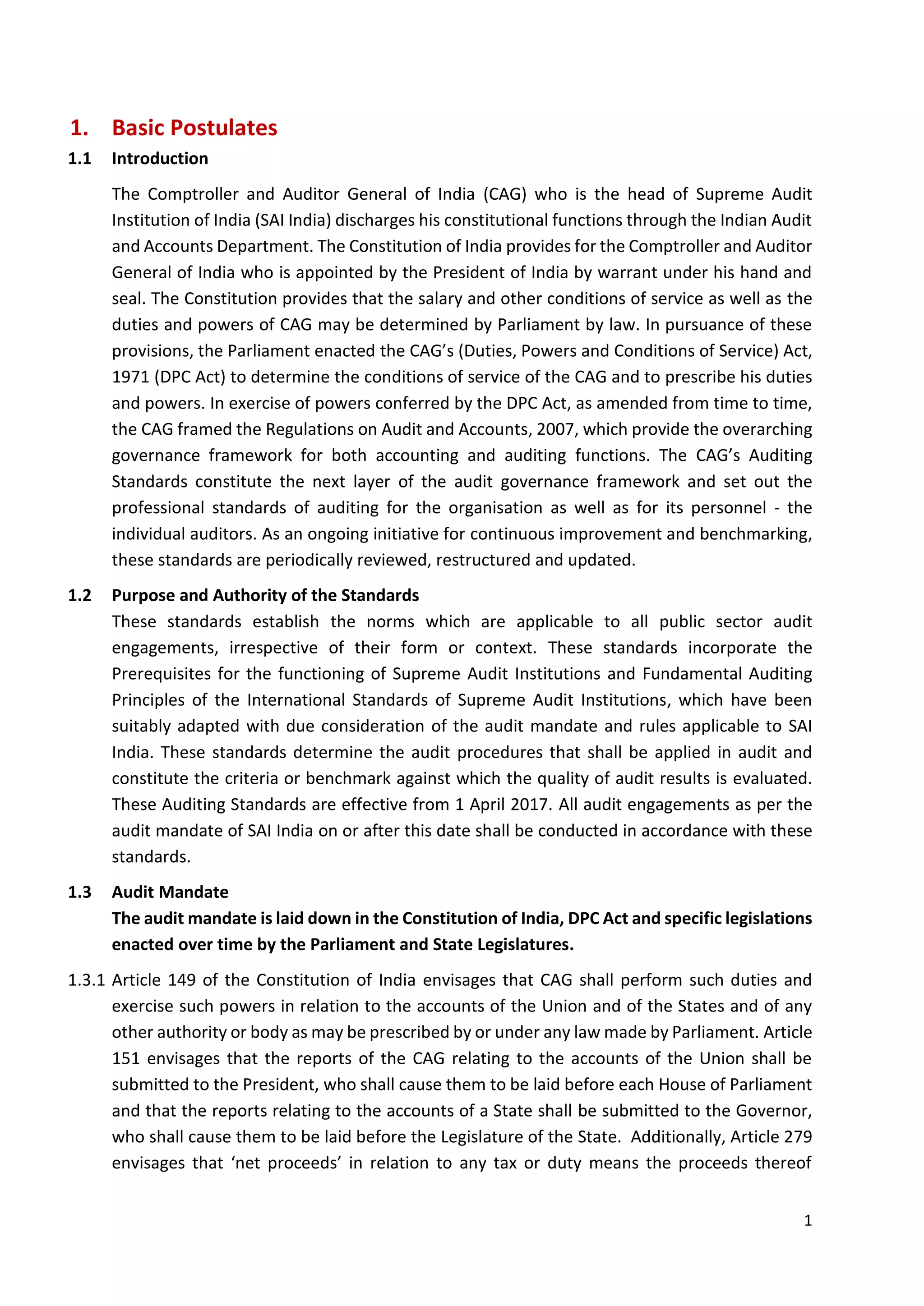 CAG’s Auditing Standards 2017 | PDF