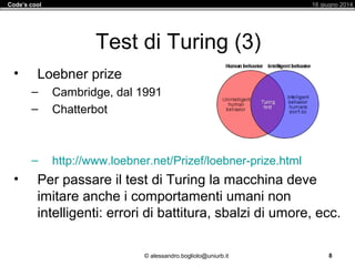 Test di Turing e Intelligenza Artificiale | PPT