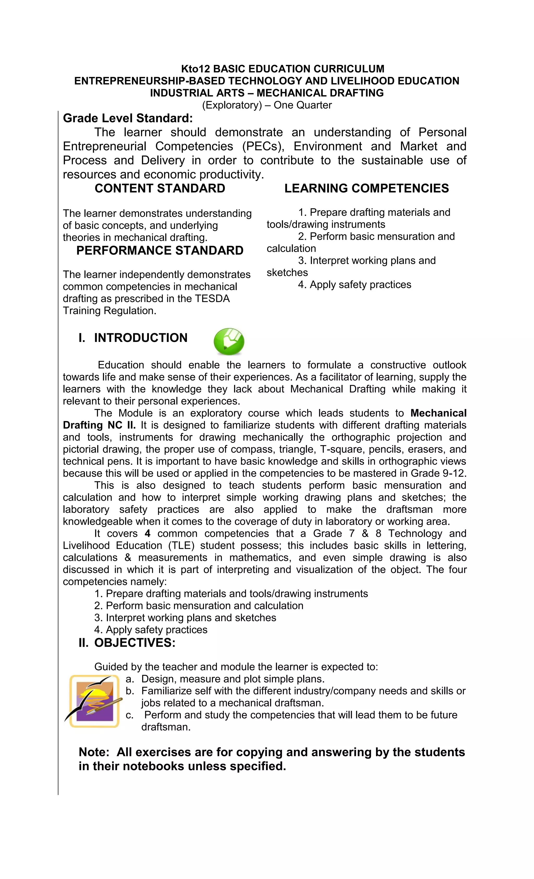 Ia mechanical-drafting-tg-grade-7-8-p-d | PDF