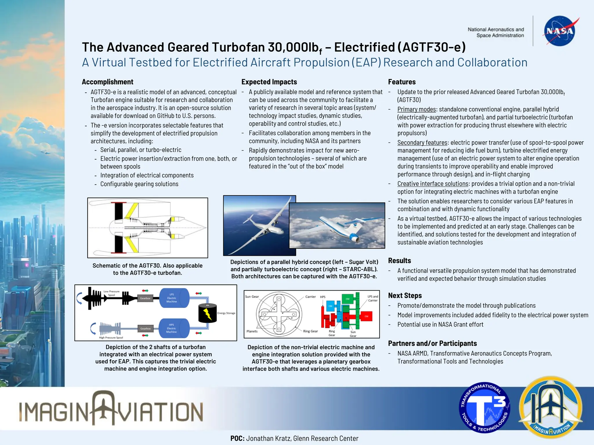 NASA The Advanced Geared Turbofan 30,000lbf – Electrified (AGTF30-e) A ...