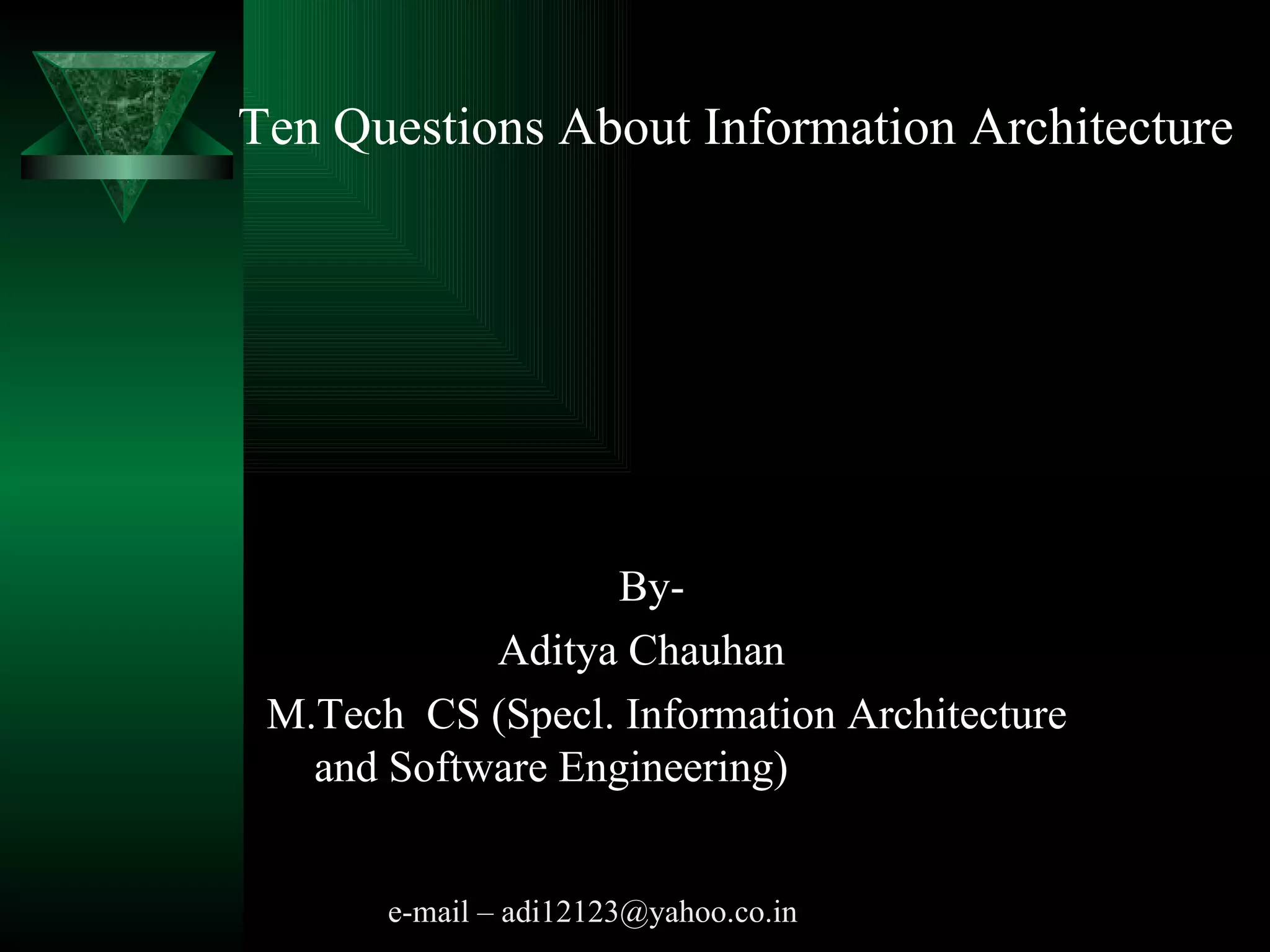 10 Questions About Information Architecture | PPT