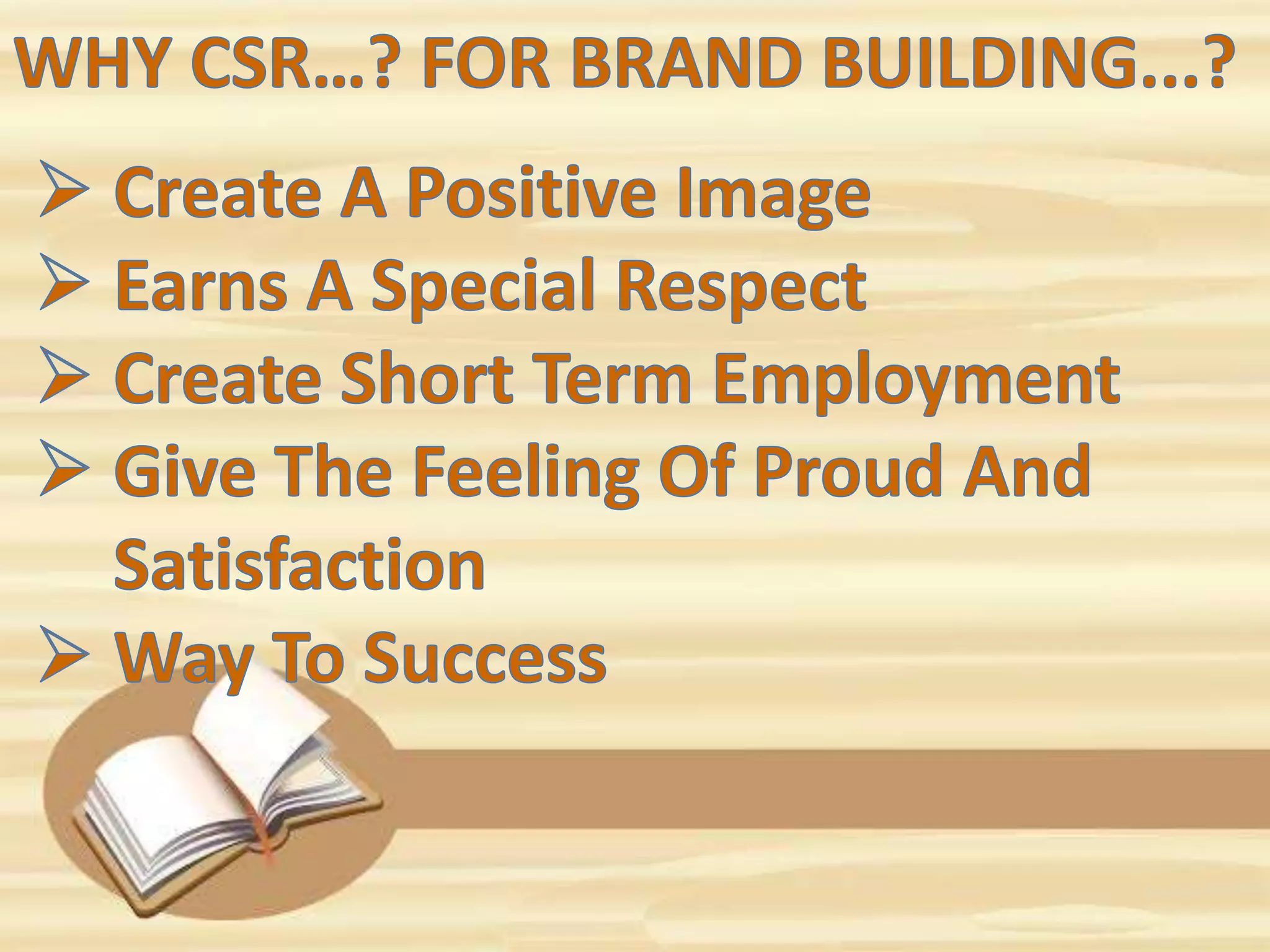 CSR STEPS TOWARDS BRAND BUILDING | PPTX