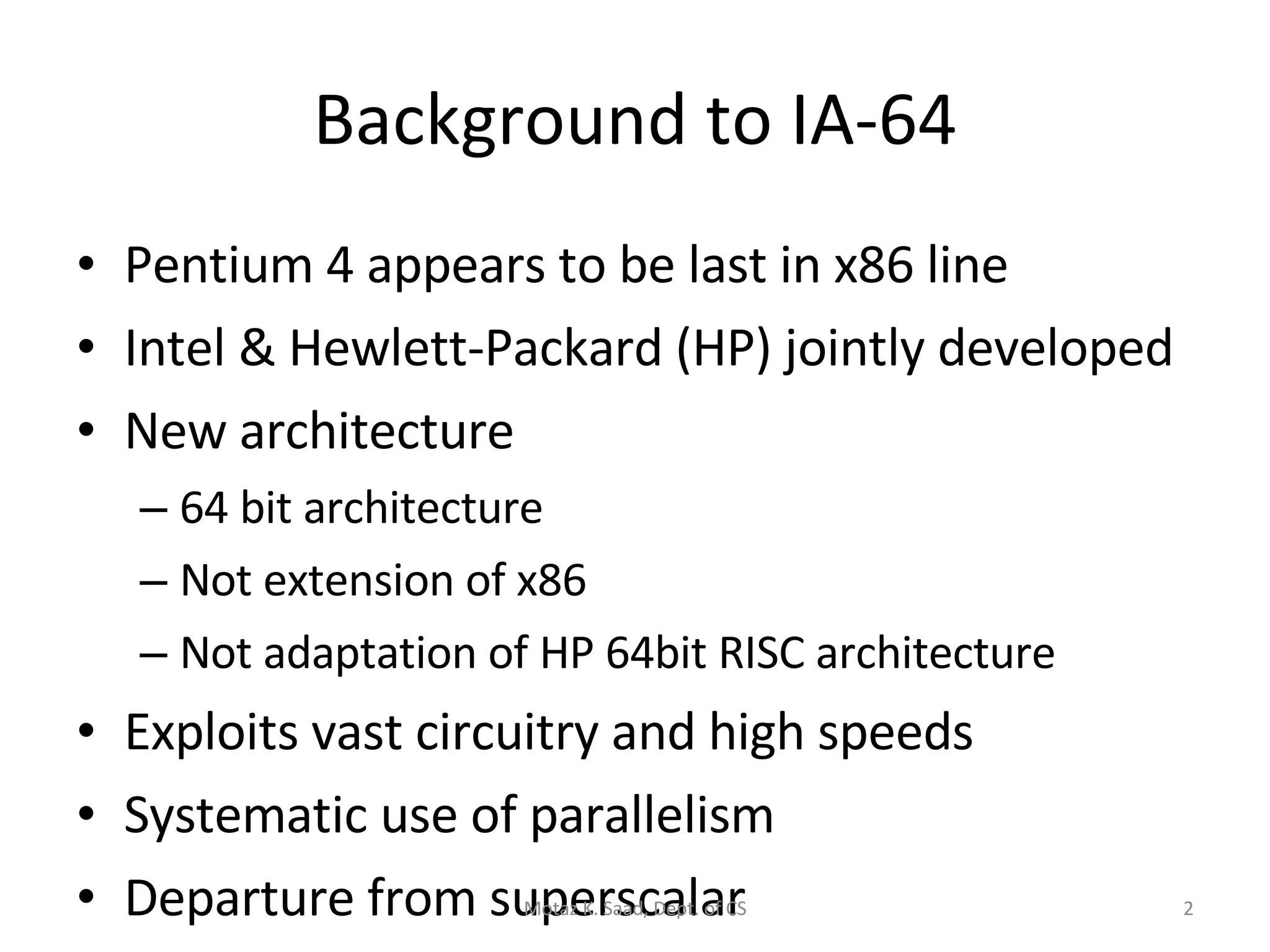 Intel 64bit Architecture | PPT