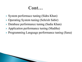 Performance Tuning | PPT