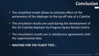 CubeSat separation dynamics | PPTX