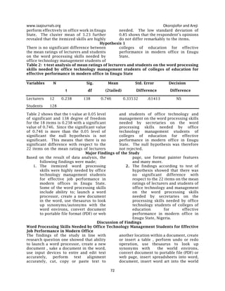 Word Processing Skills Needed by Office Technology and Management ...