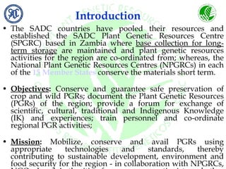 Harnessing ICTs in managing Southern African genebanks | PPT