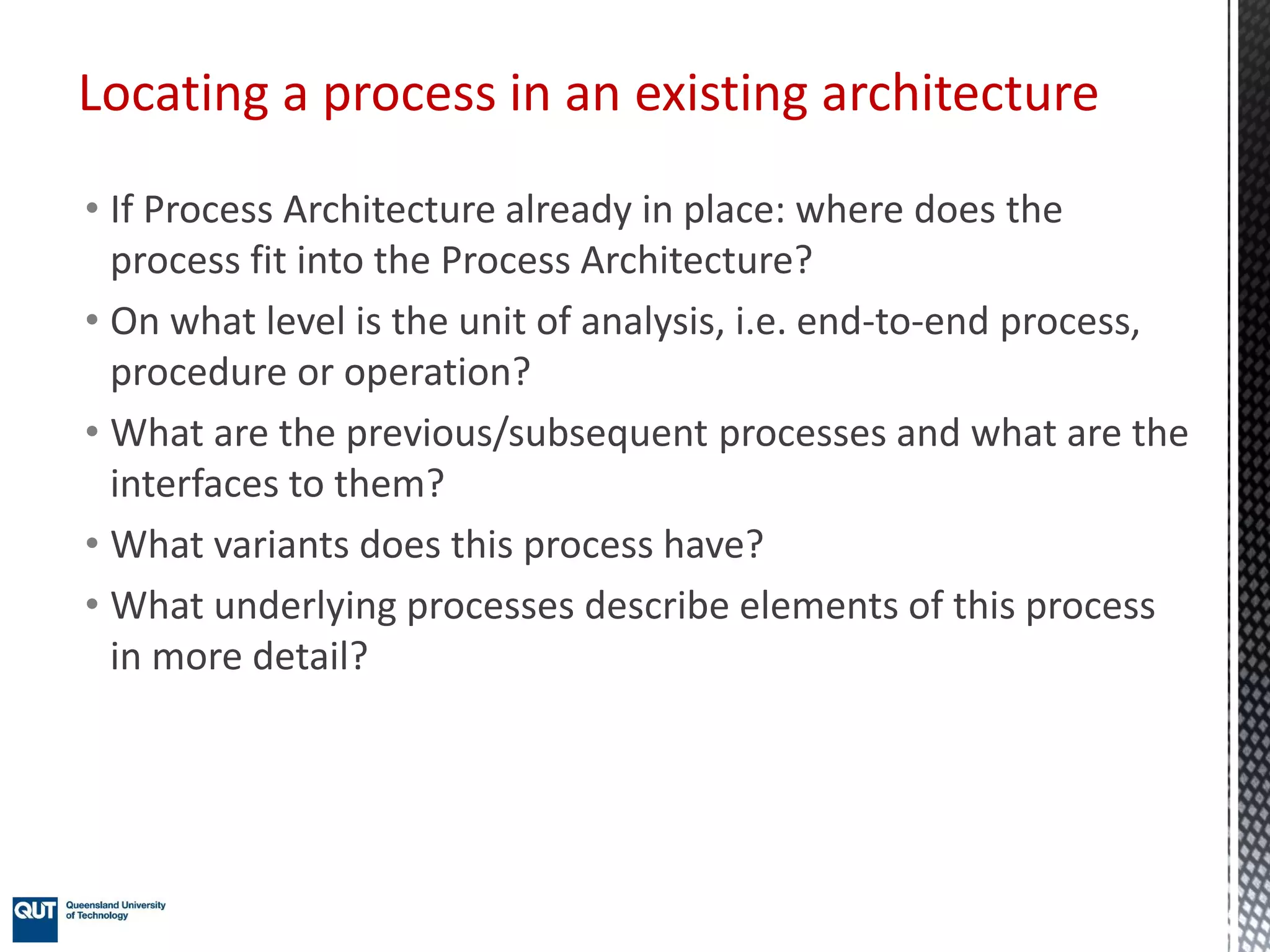 Process architecture - Part II | PDF