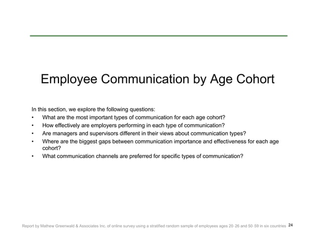 Survey of generational communications differences around the globe ...