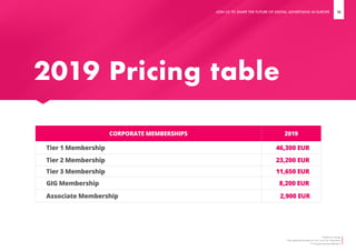 IAB Europe Membership Brochure 2019 | PPT