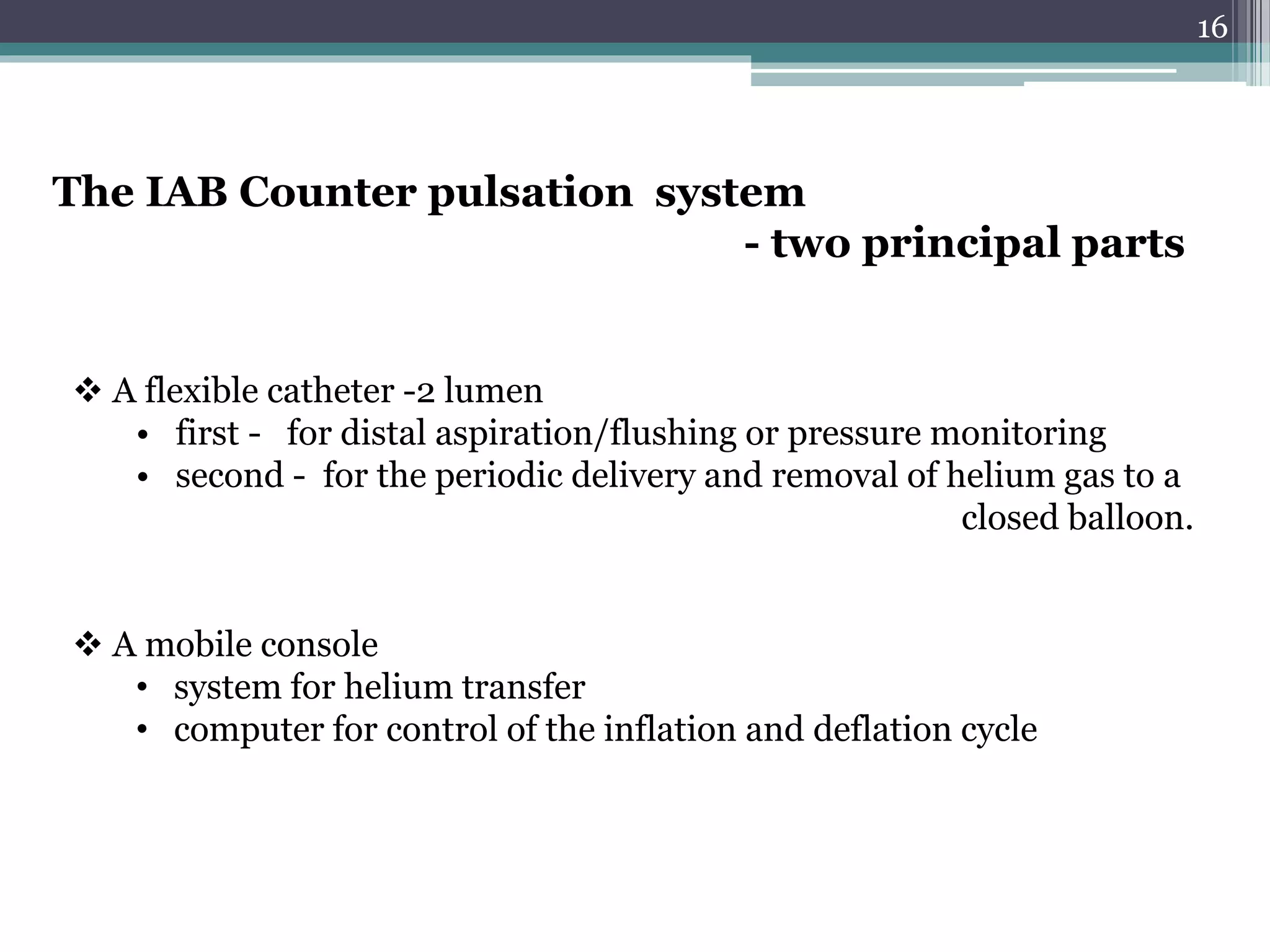Iabp instrumentation, indications and complications | PPTX