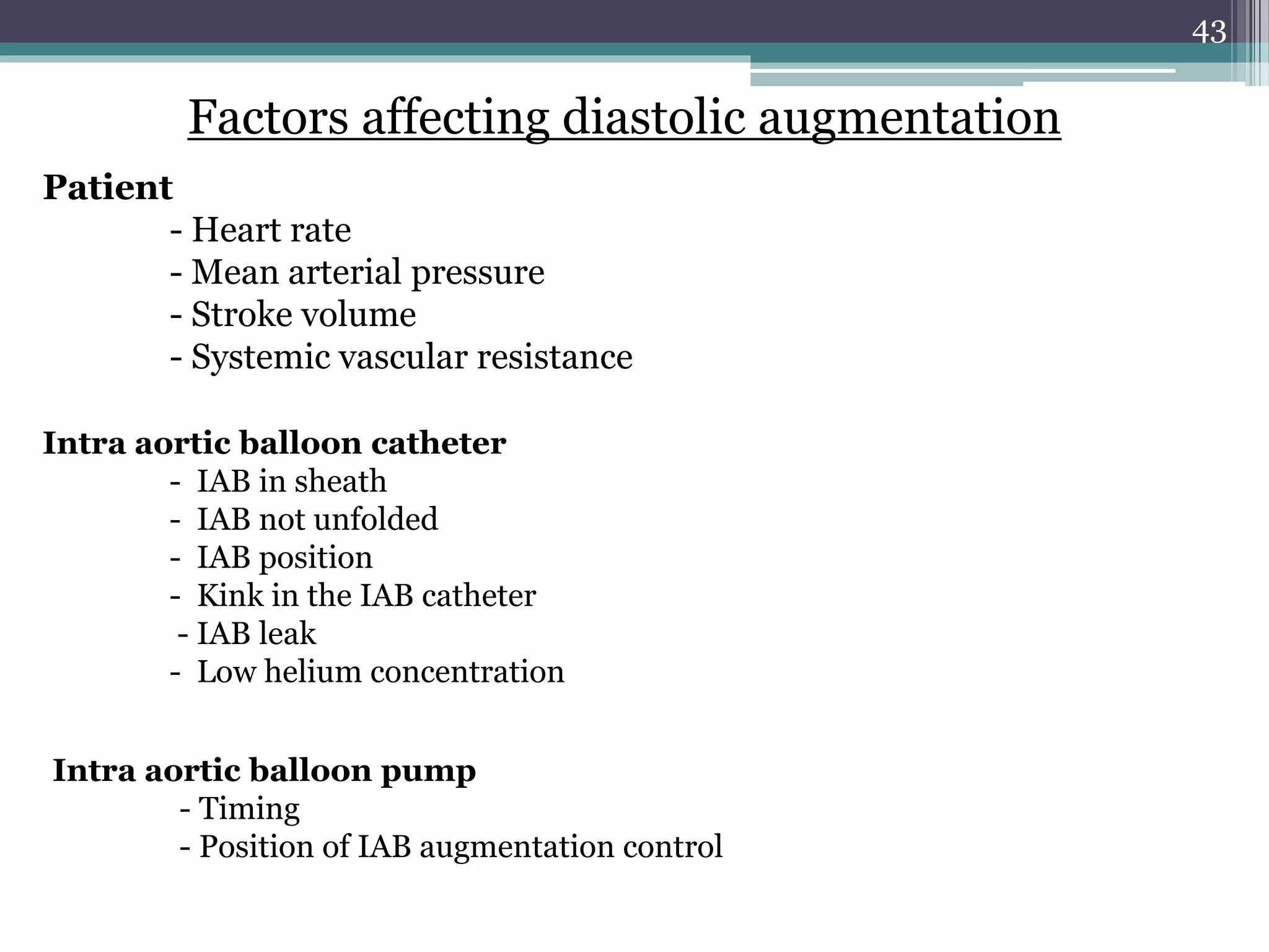 Iabp instrumentation, indications and complications | PPTX
